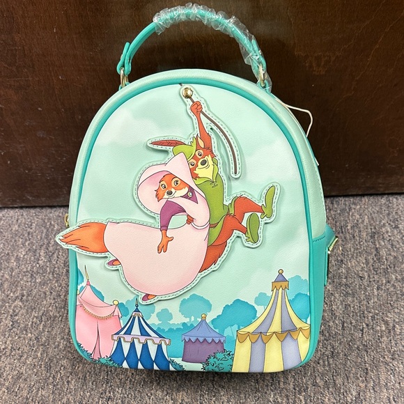 Loungefly | Bags | Loungefly Mint Green Backpack With Robin Hood Design ...